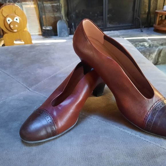 BeautiFeel | Shoes | Beautifeel Calla Oxford Cap Toe Wine Brown Leather ...